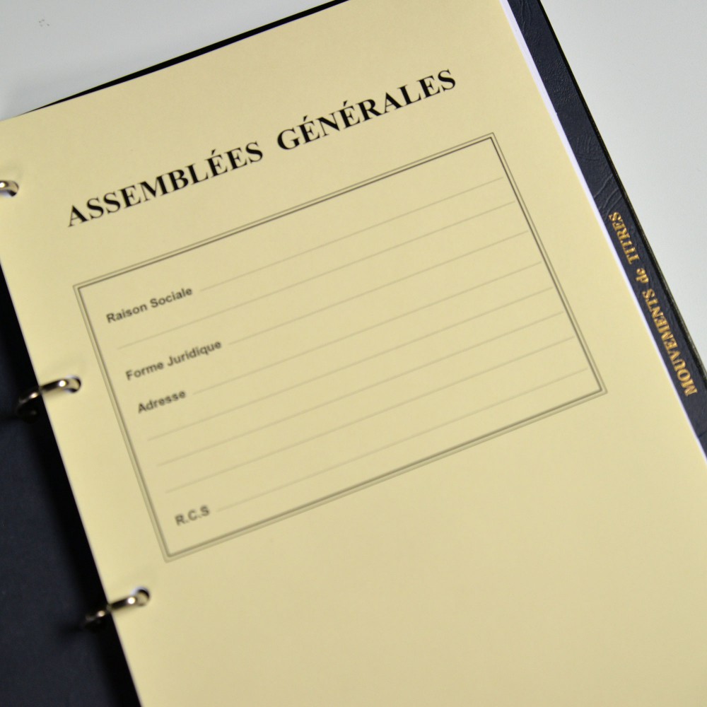 Registre Légal de Société à feuillets mobiles